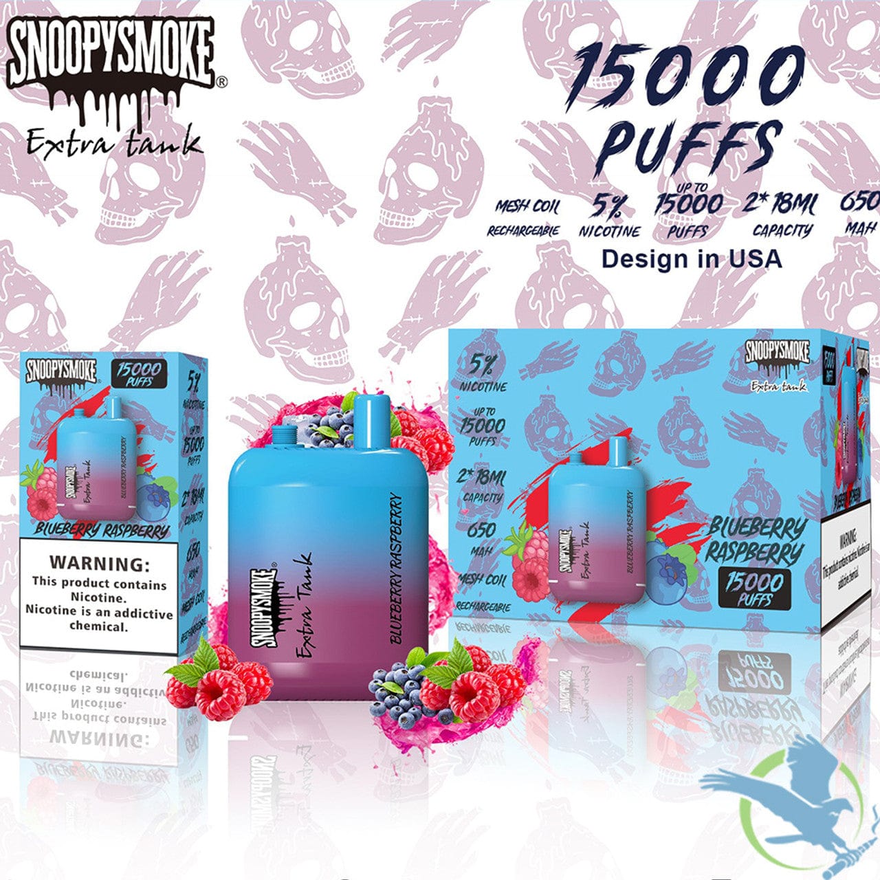 Blueberry Raspberry Snoopy Smoke Disposable Vape|$15.99