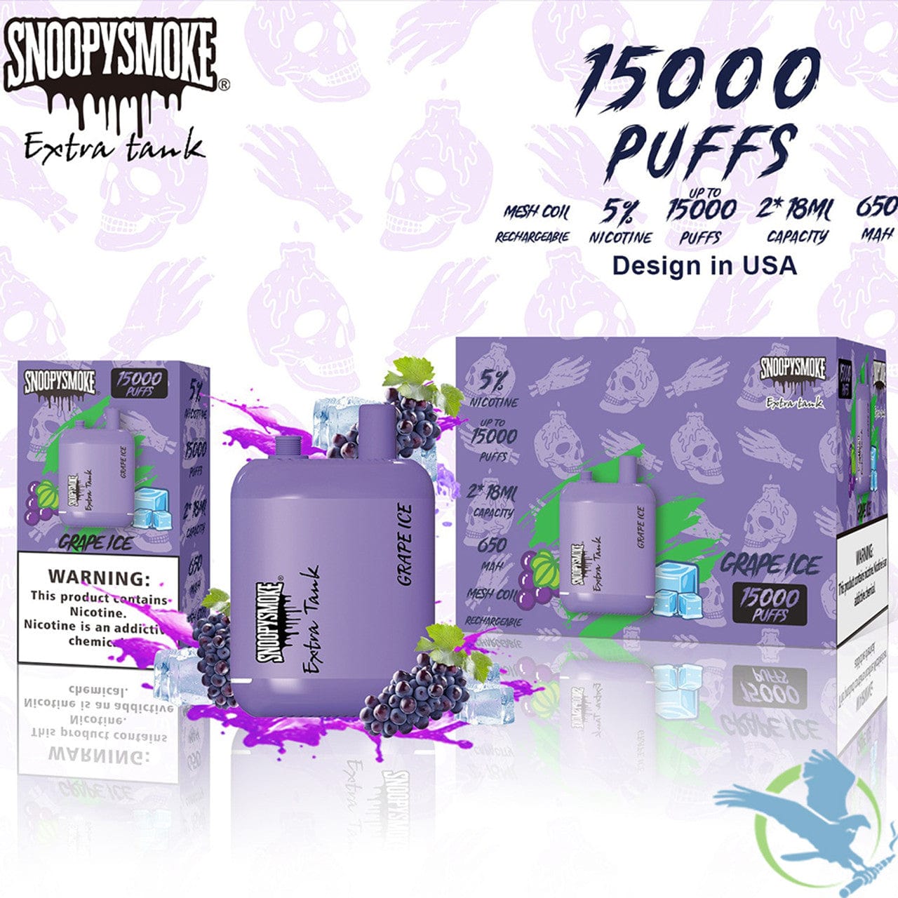 Grape Ice Snoopy Smoke Disposable Vape|$15.99