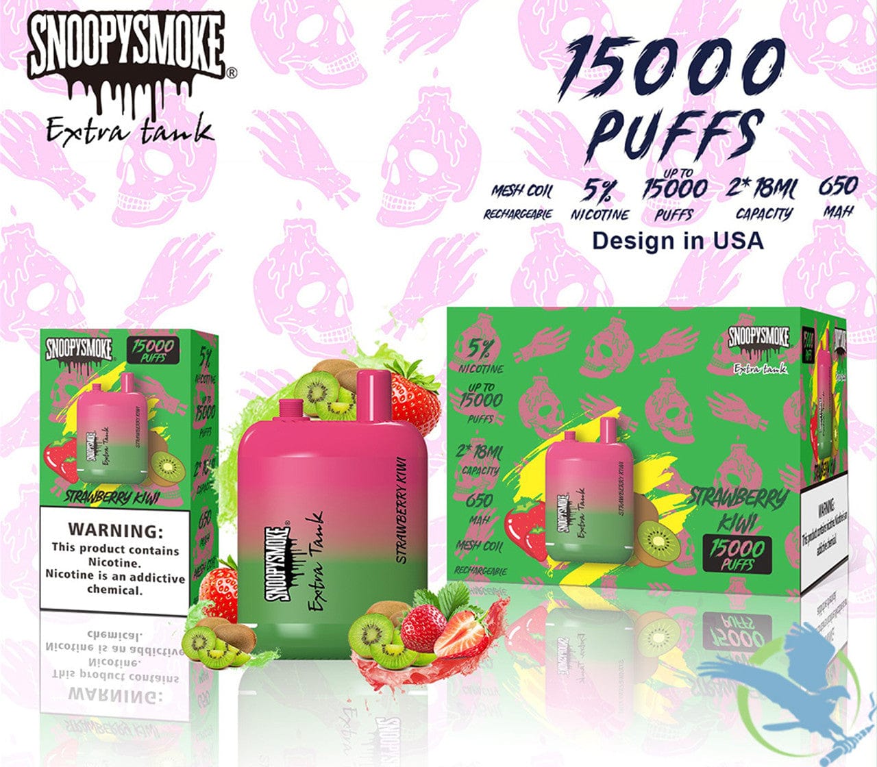Strawberry Kiwi Snoopy Smoke Disposable Vape|$15.99