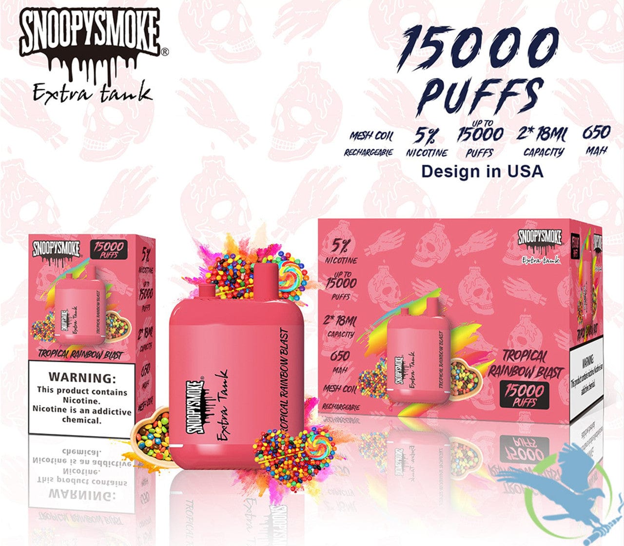 Tropical Rainbow Blast Snoopy Smoke Disposable Vape|$15.99