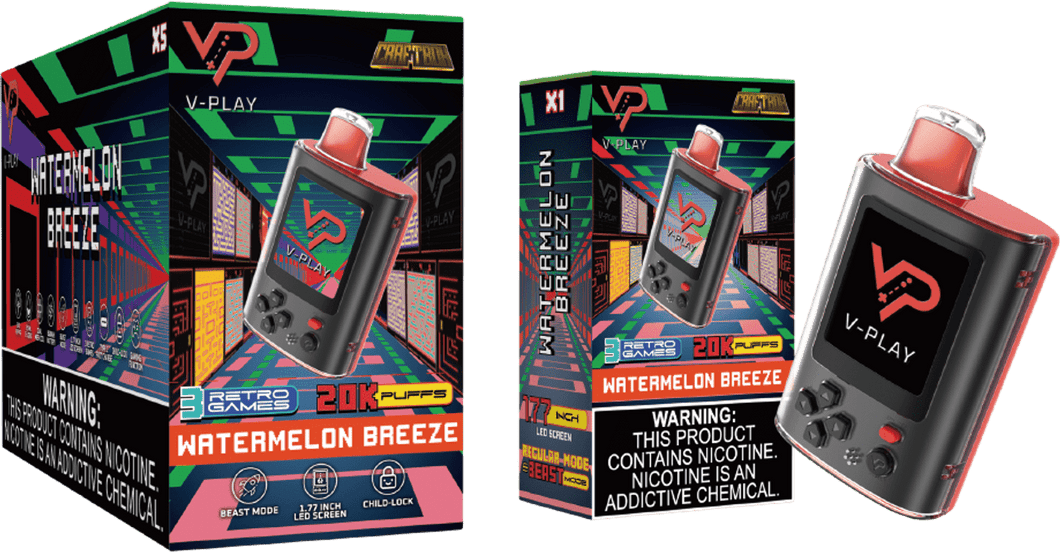 Watermelon-Breeze / Single V-PLAY DISPOSABLE VAPE 20K